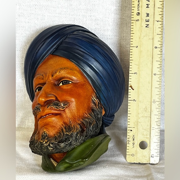Bossons | Art | Vintage Rare Hand Painted Bossons Head Figurine Sikh ...